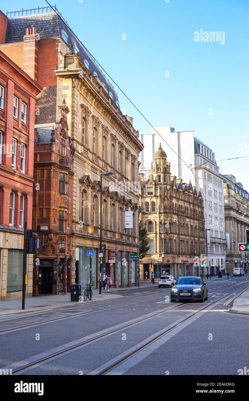Street view of Cross Street tram line, building & architecture ...