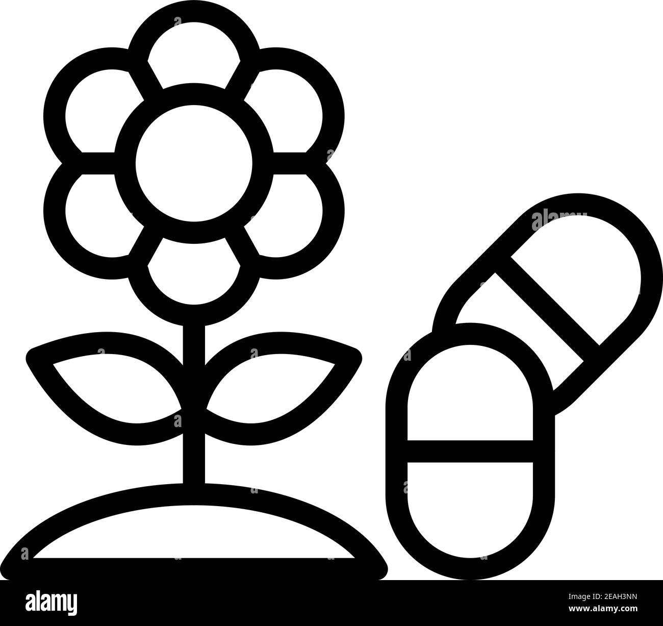 Flower allergy icon. Outline flower allergy vector icon for web design ...