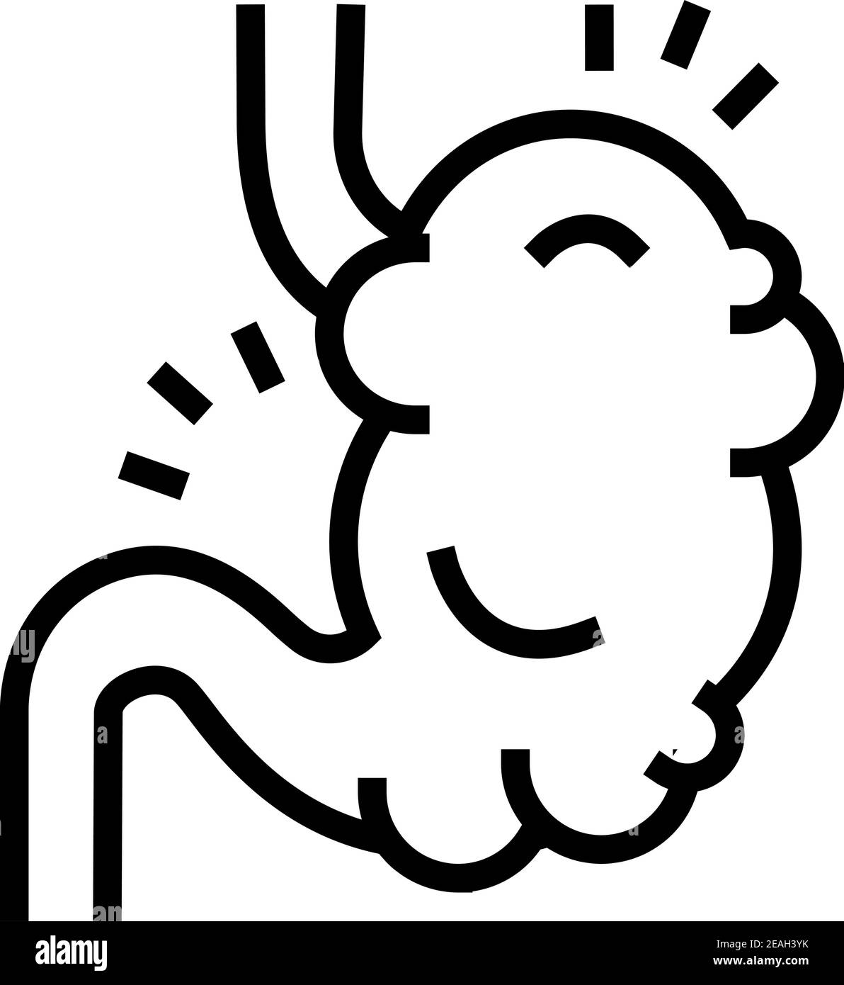 bloating digestion system line icon vector illustration Stock Vector ...