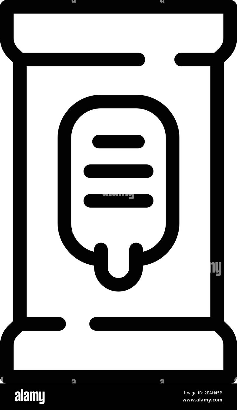 Wet pack handkerchief icon. Outline wet pack handkerchief vector icon ...