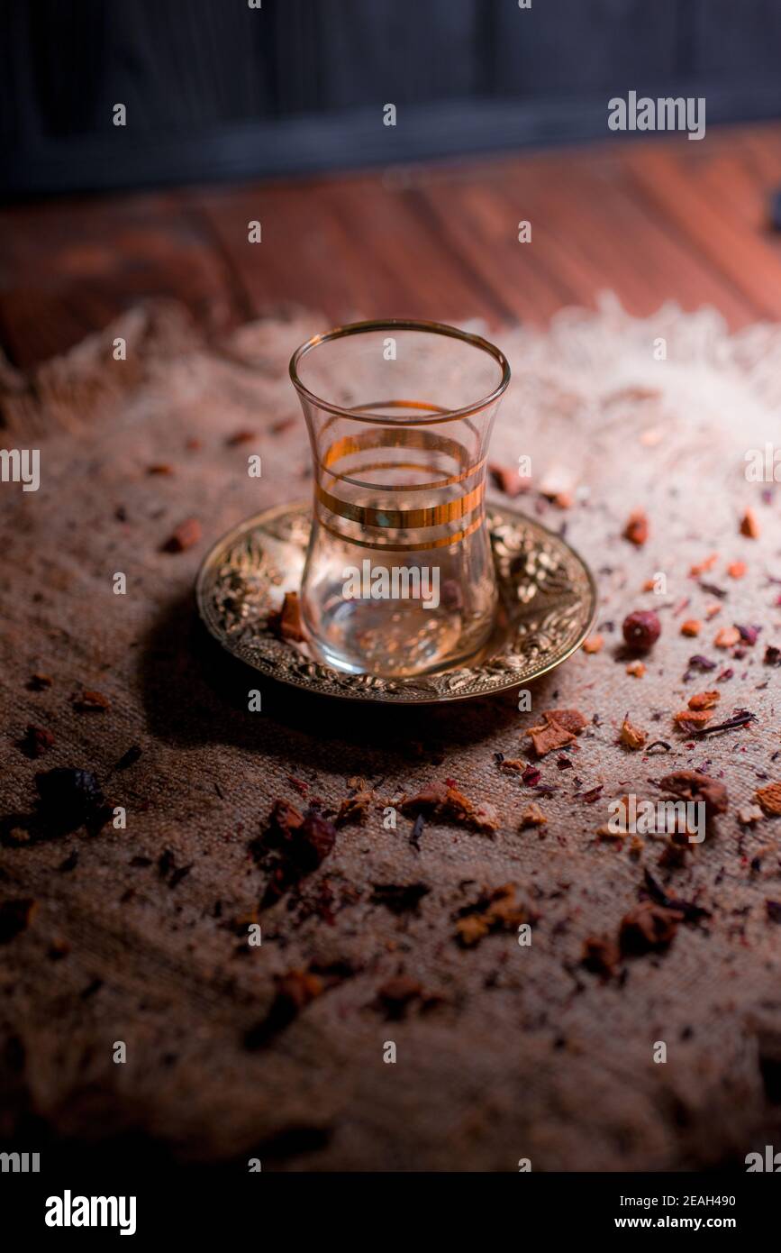 Turkish tea, with spices, delicious with fruits Stock Photo - Alamy