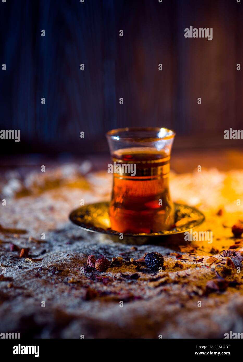 Turkish tea, with spices, delicious with fruits Stock Photo - Alamy