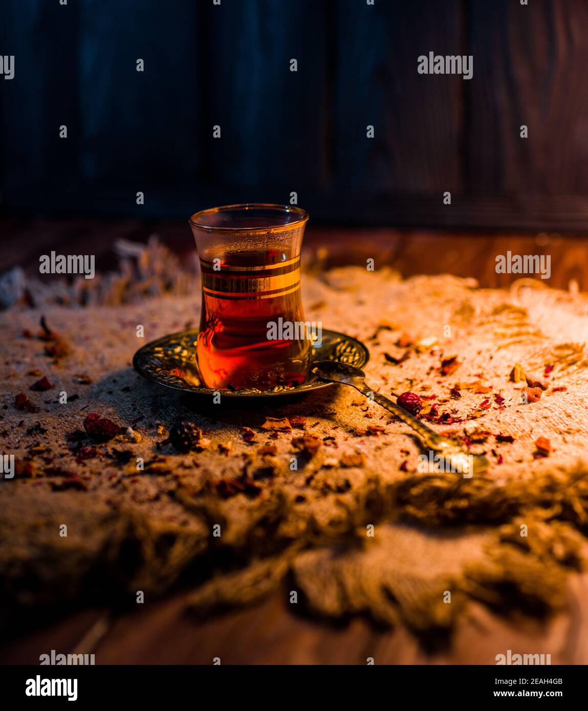 Turkish tea, with spices, delicious with fruits Stock Photo - Alamy