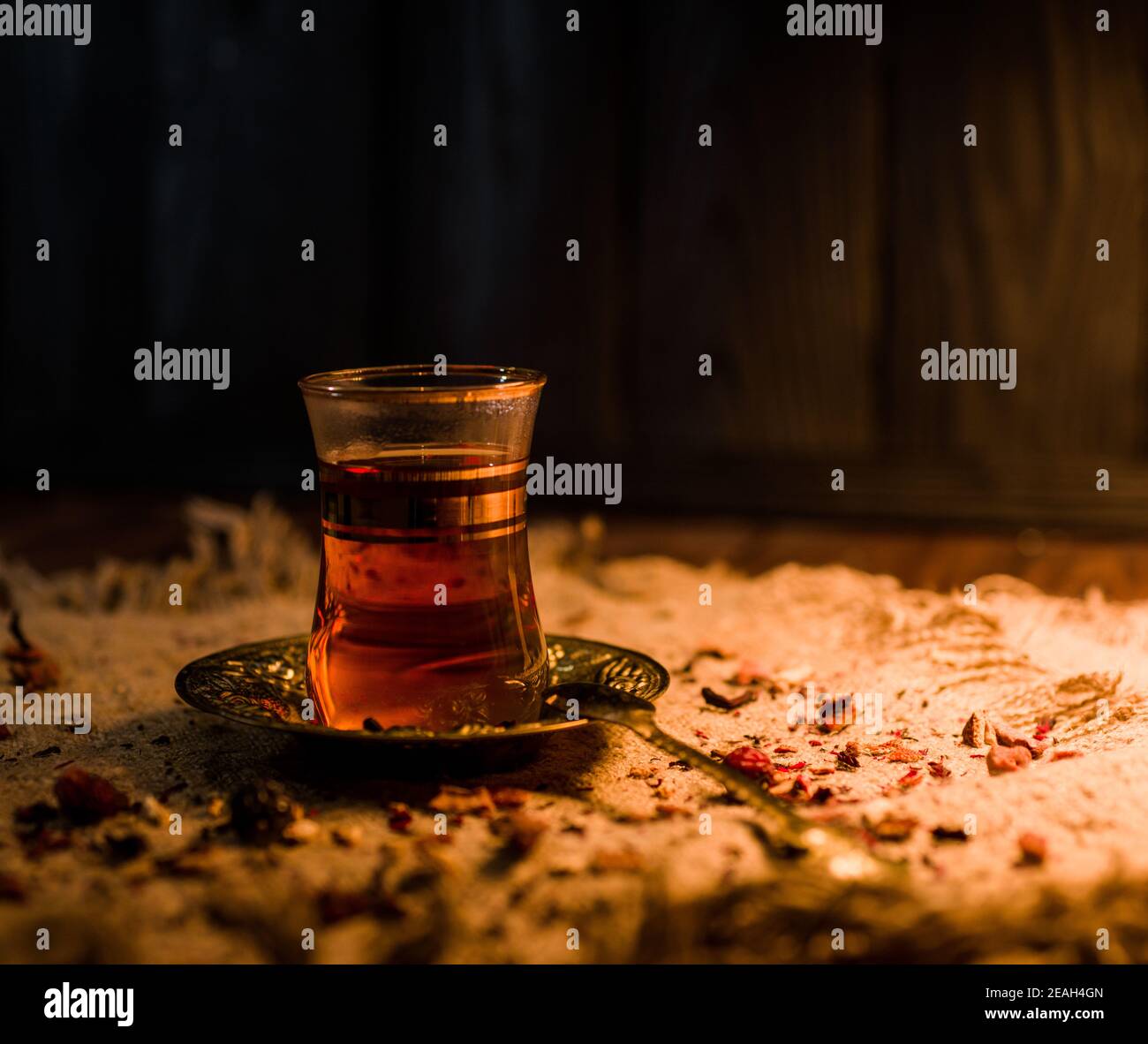 Turkish tea, with spices, delicious with fruits Stock Photo - Alamy