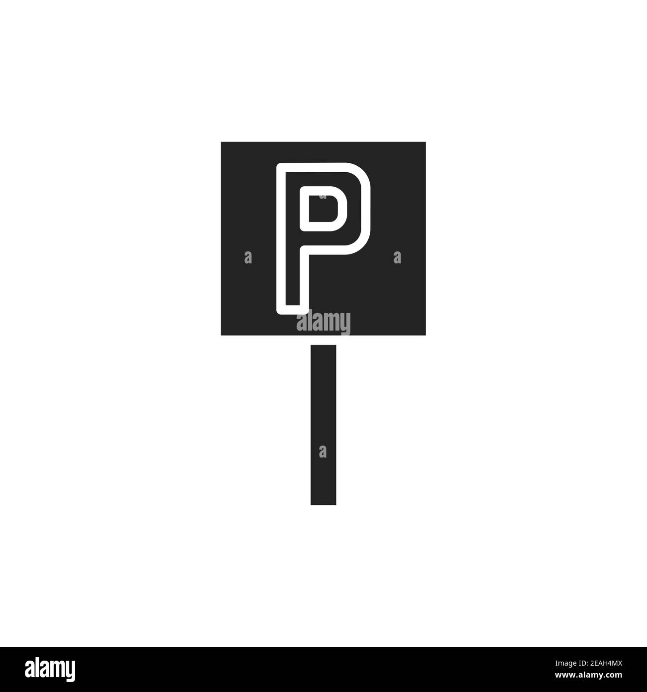Public parking sign color line icon. Isolated vector element. Outline ...