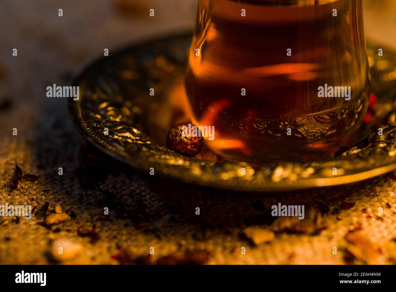 Turkish tea, with spices, delicious with fruits Stock Photo - Alamy