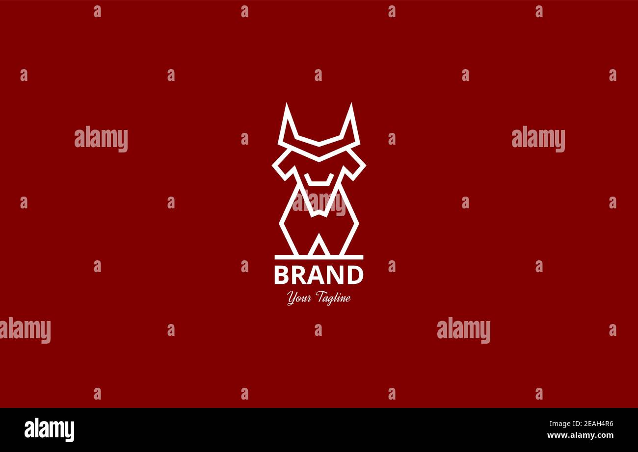 Vector of Bull Bold Line Logo Template suitable for strong brand ...