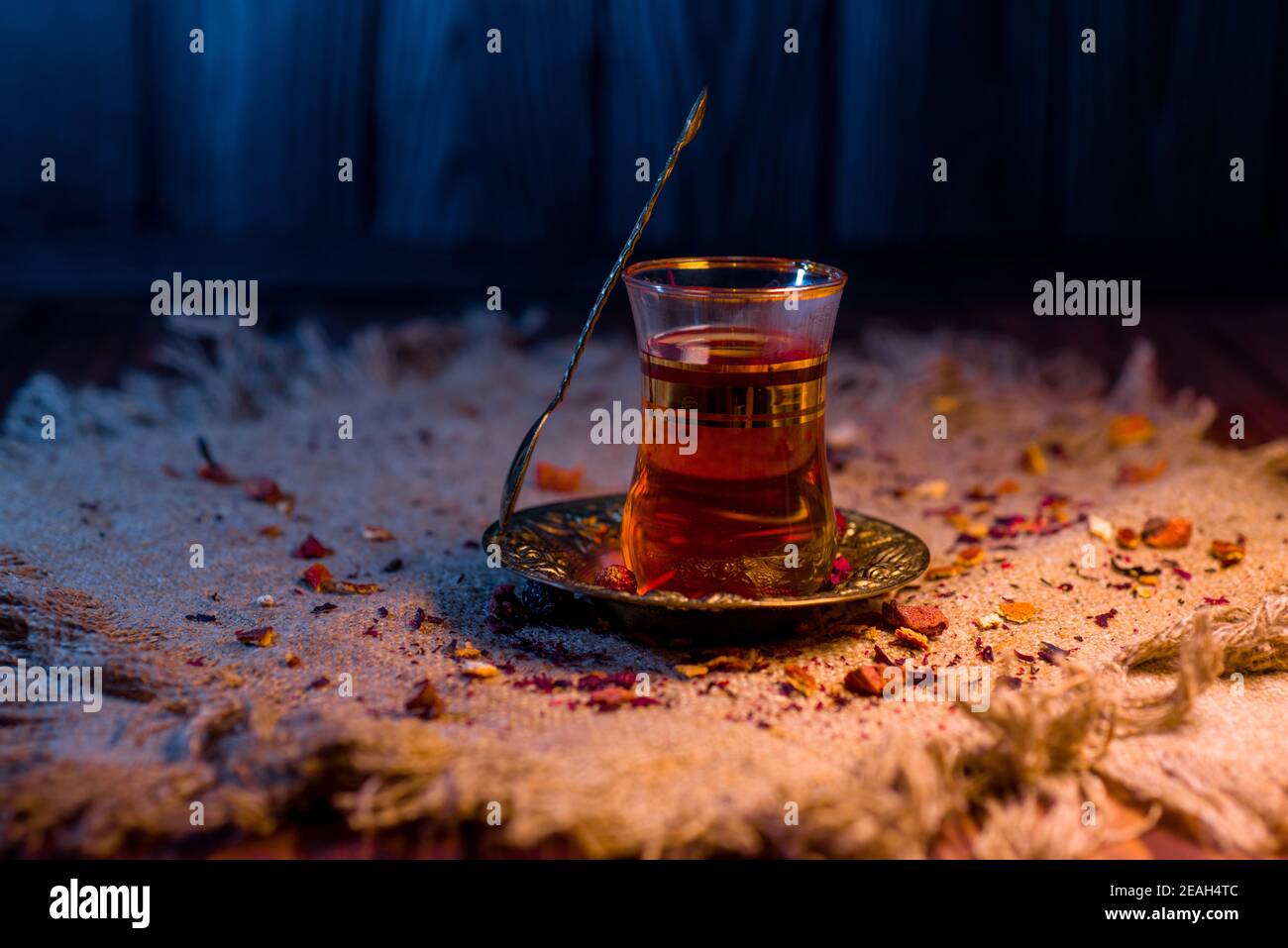 Turkish tea, with spices, delicious with fruits Stock Photo - Alamy