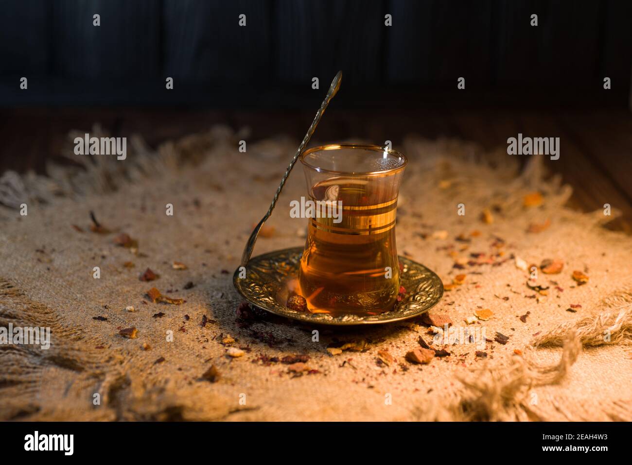 Turkish tea, with spices, delicious with fruits Stock Photo - Alamy