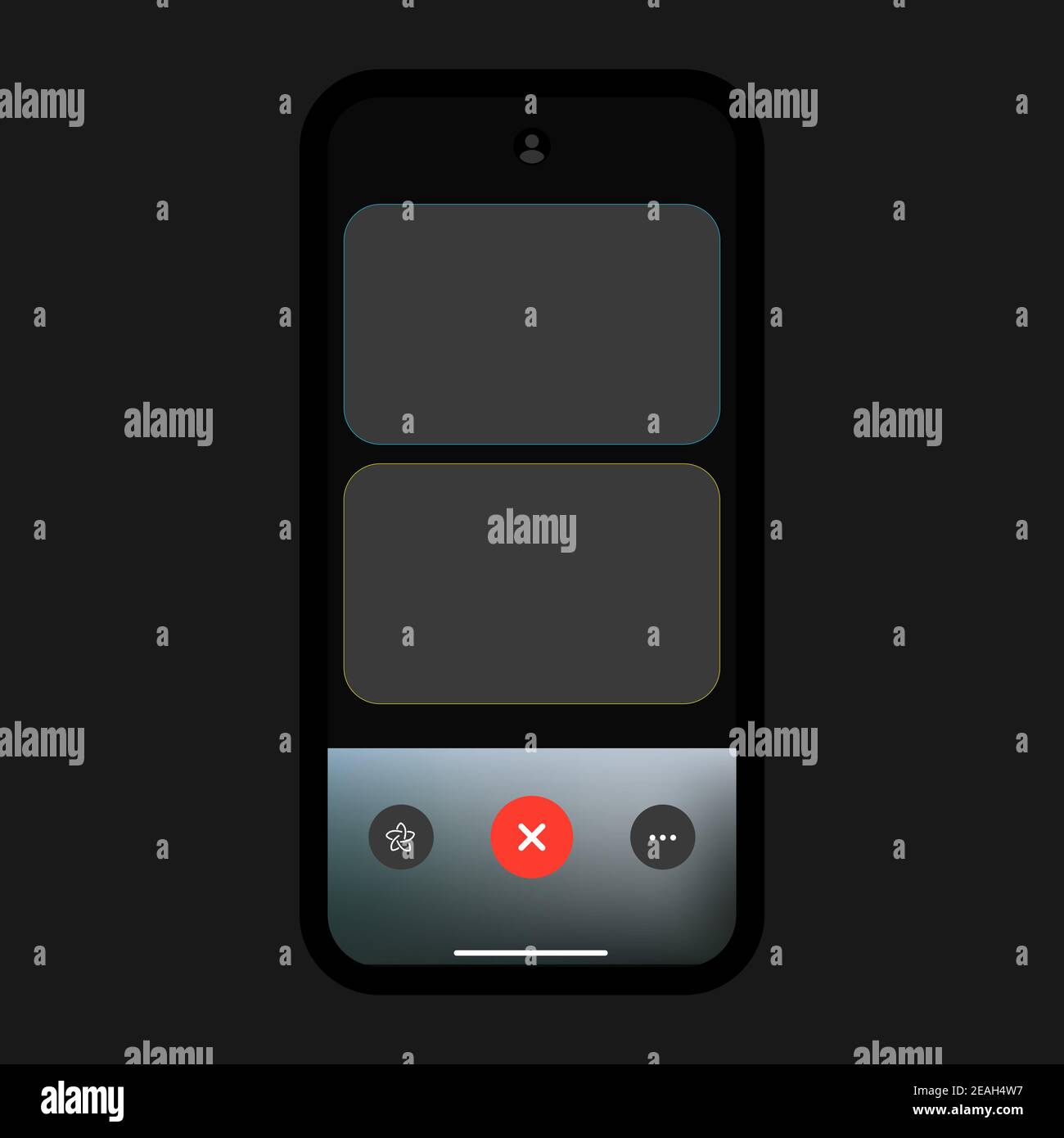 Two Person Video Call Mobile Interface Concept. UI. Vector illustration ...