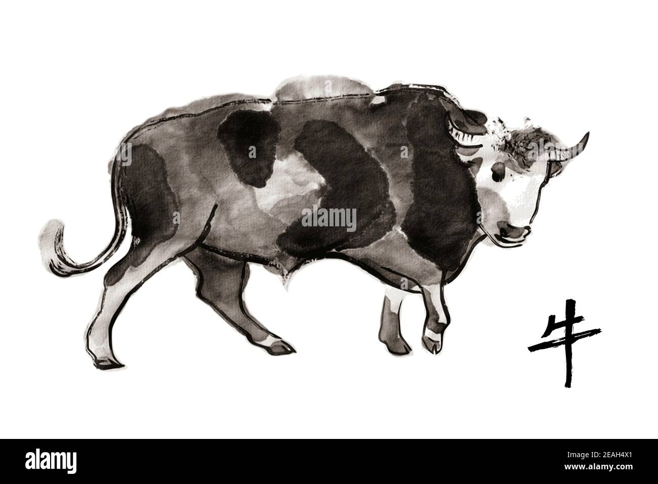 Walking ox Stock Vector Images - Alamy