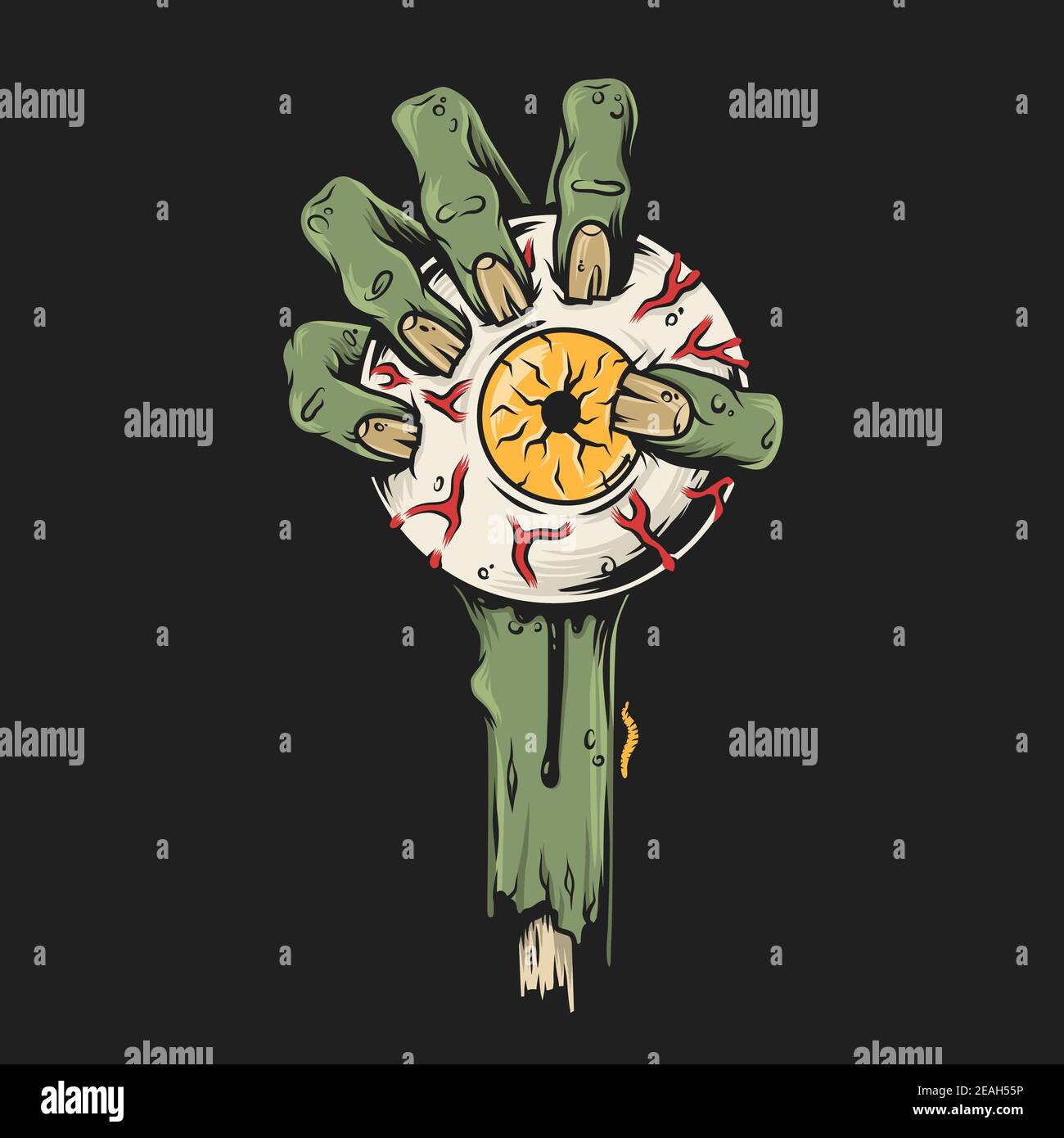 Vector illustration cartoon zombie holding Stock Vector Images - Alamy