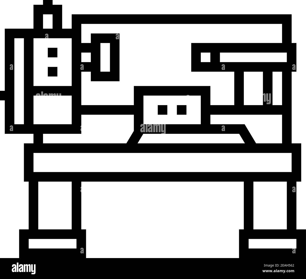 lathe machine line icon vector illustration Stock Vector Image & Art ...