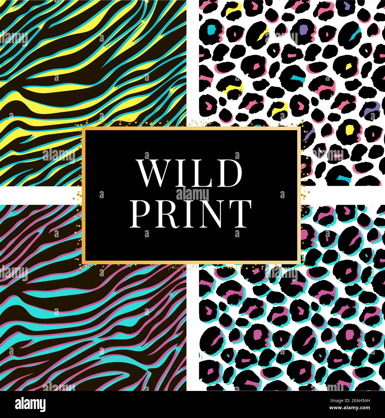 A collection of four different animal print backgrounds. Eps 10 Stock ...