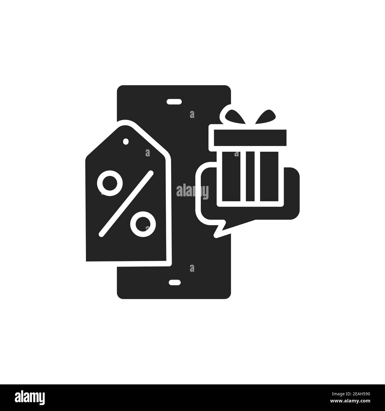 Offers glyph black icon. SMM promotion. Outline pictogram. Vector ...