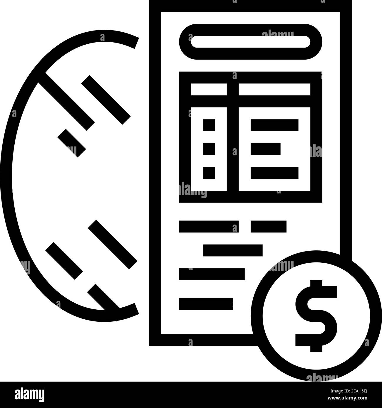 cost calculation, mirror price line icon vector illustration Stock ...