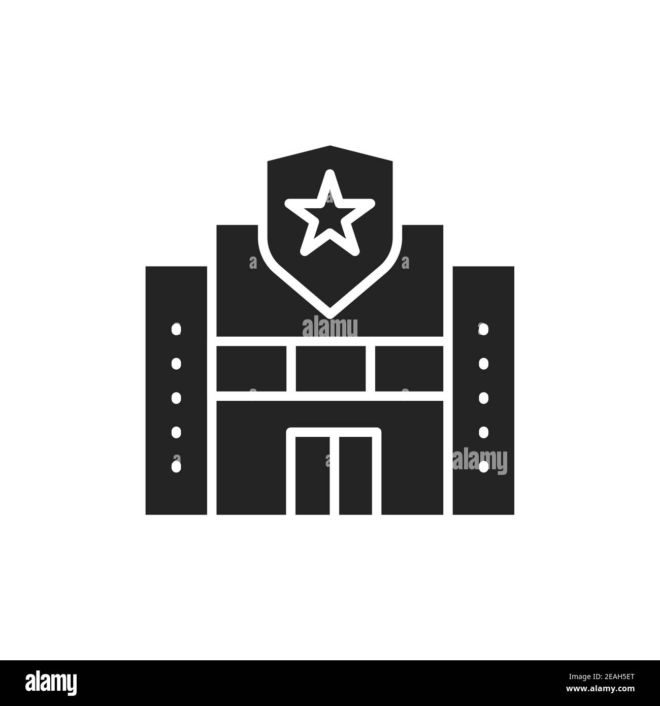 Police building color line icon. Isolated vector element. Outline ...