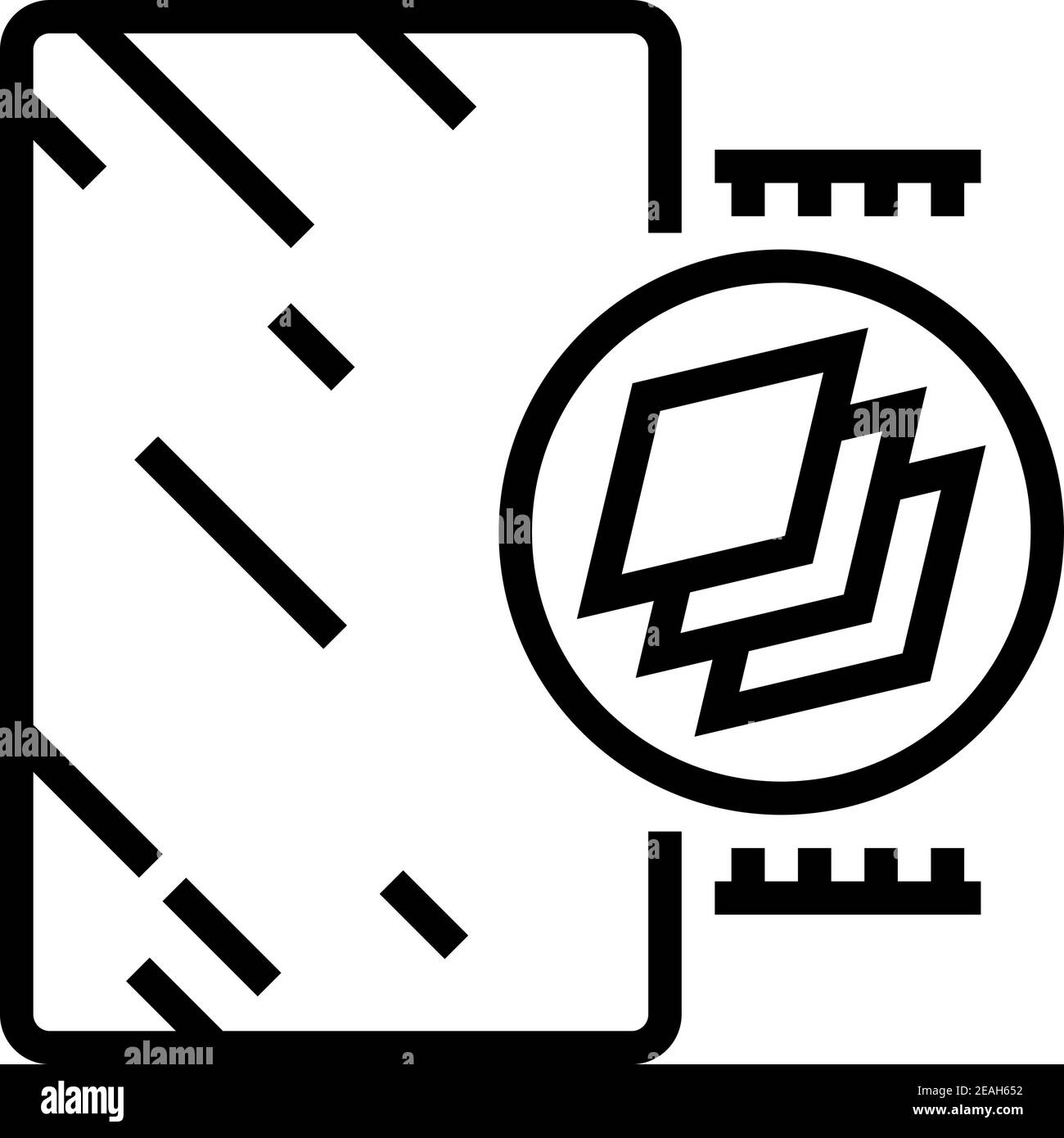 variations in mirror thickness line icon vector illustration Stock ...