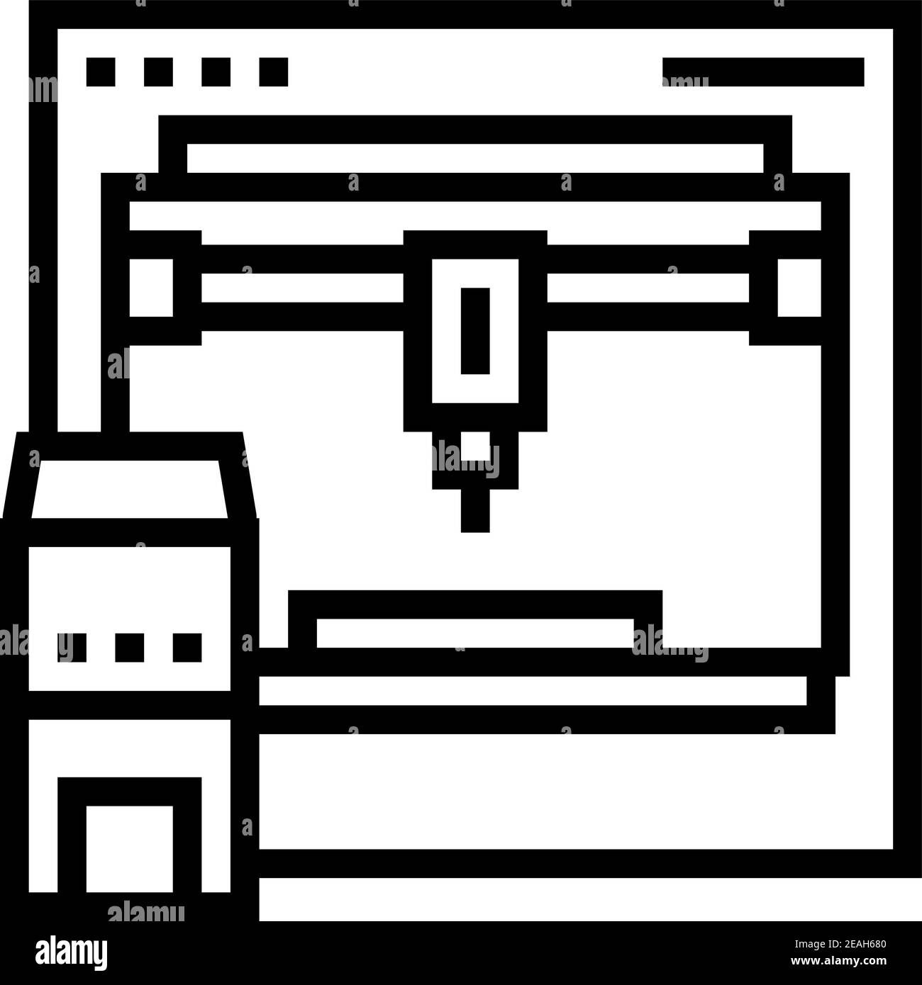 3d printer line icon vector illustration Stock Vector Image & Art - Alamy
