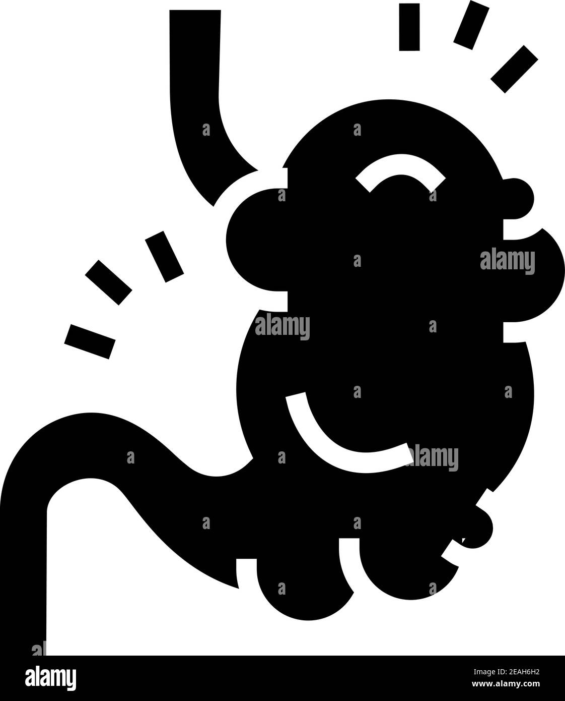 bloating digestion system glyph icon vector illustration Stock Vector ...