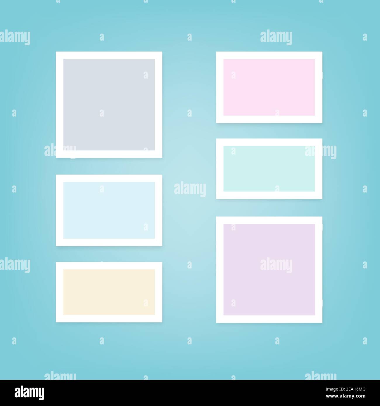 Photo frame composition. Pastel colors. Mood board. Vector illustration ...