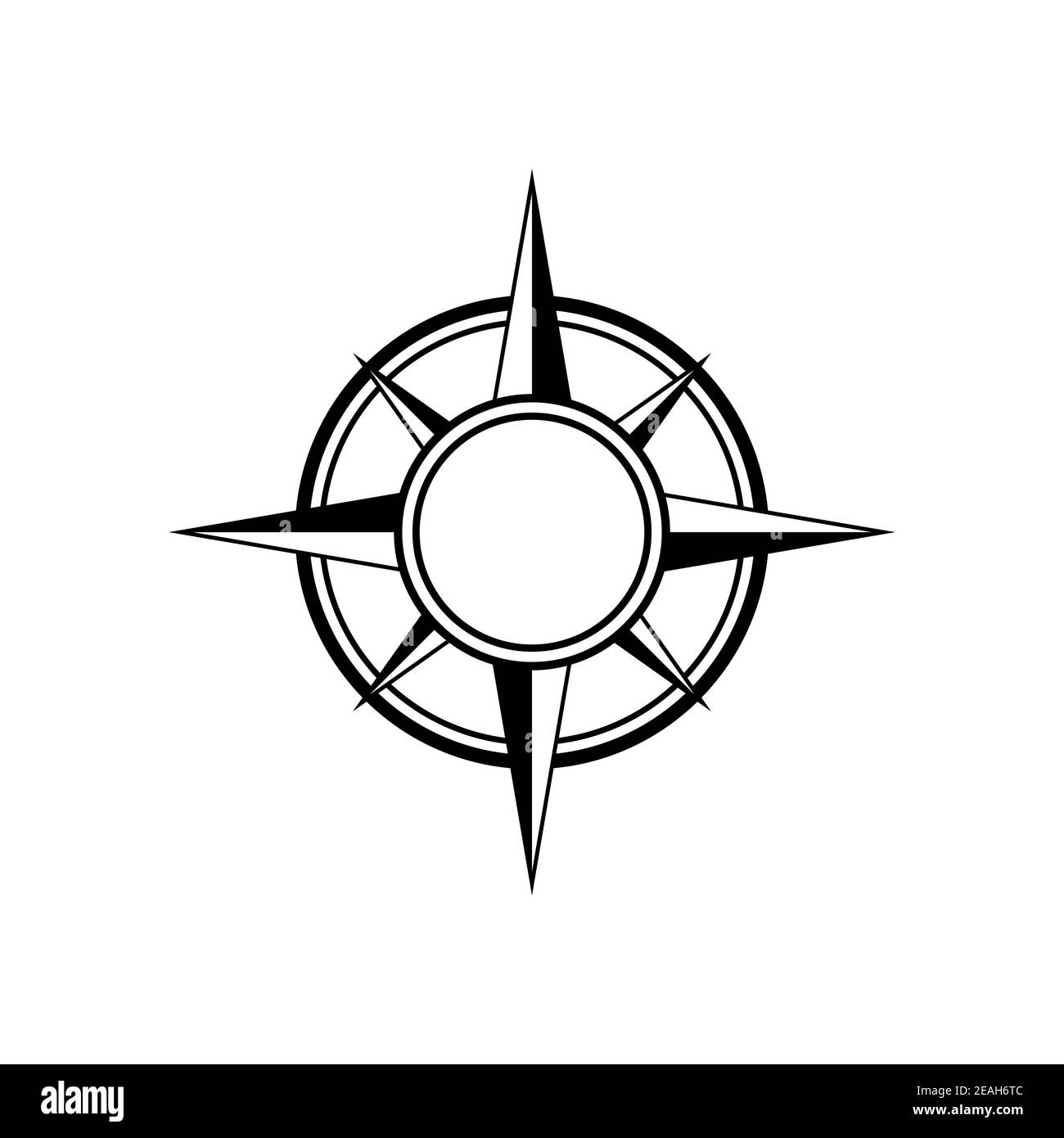 flat black compass frame isolated on white. compass traveler sign ...