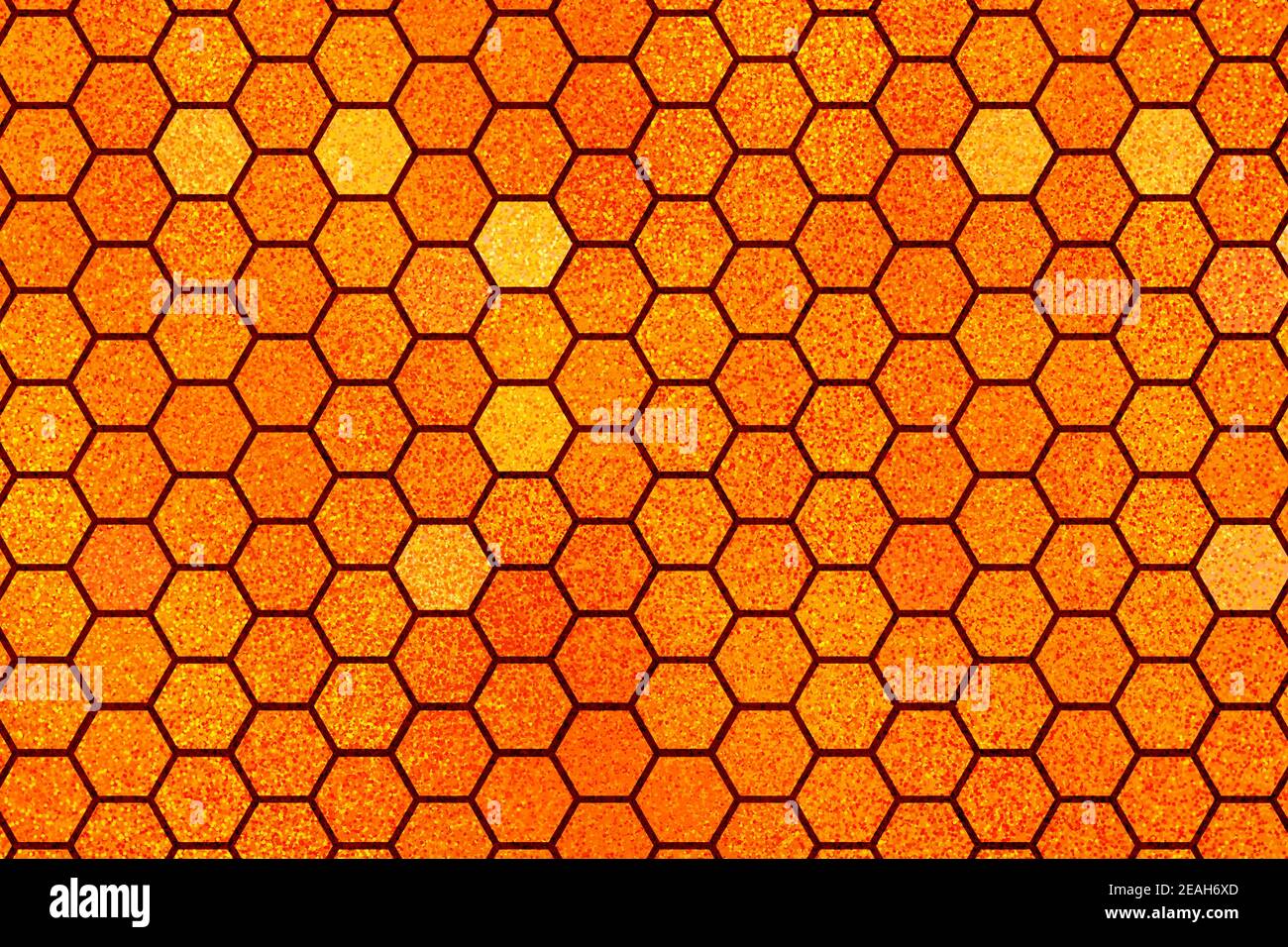 Golden background with honeycomb shapes. Vector illustration. Pattern ...