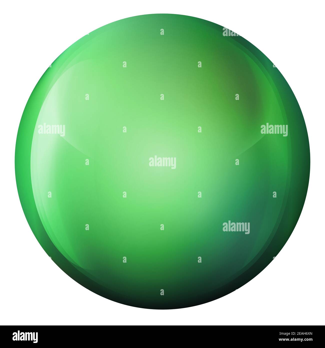 Glass green ball or precious pearl. Glossy realistic ball, 3D abstract ...