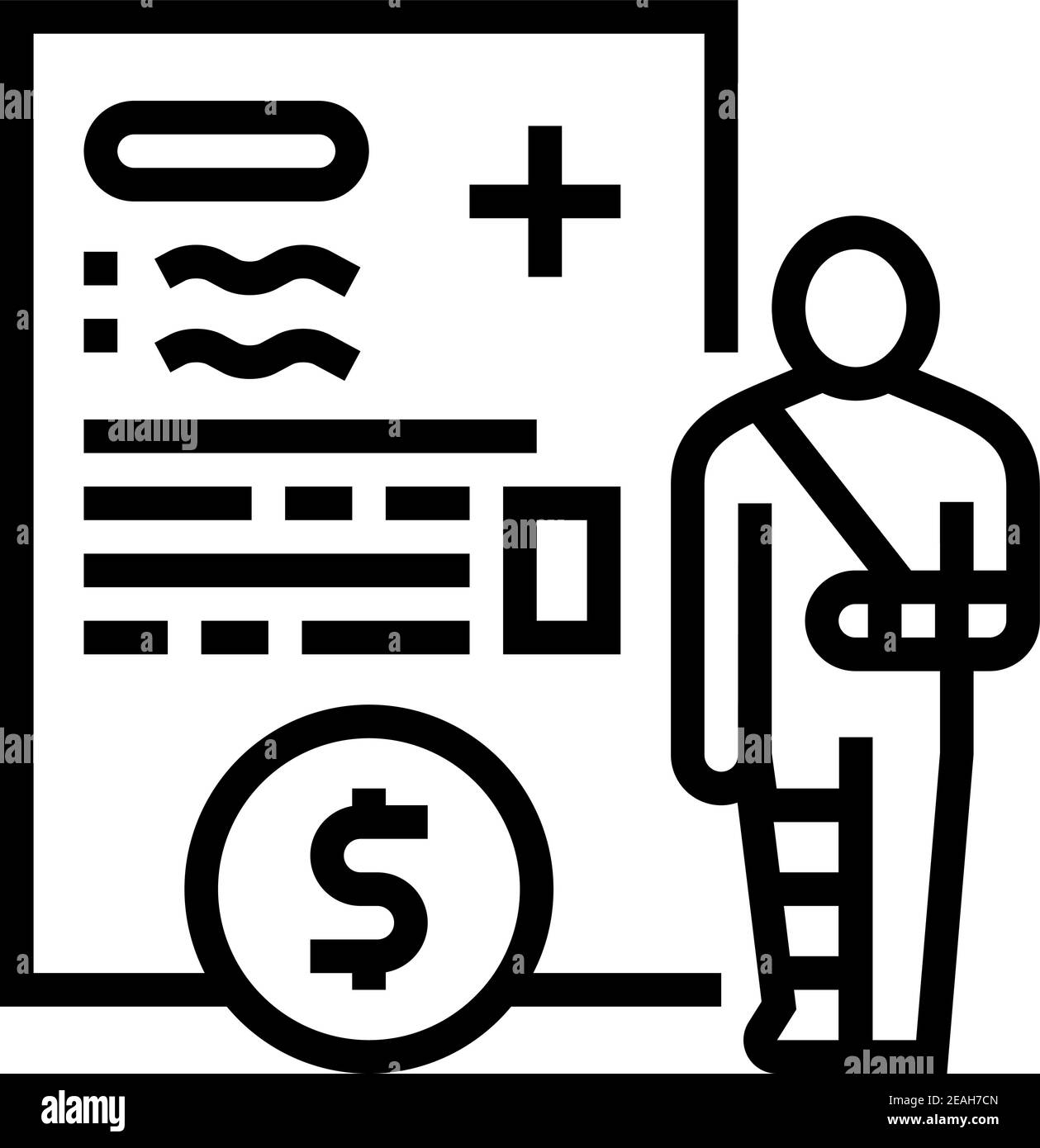 injuries allowance line icon vector illustration Stock Vector Image ...