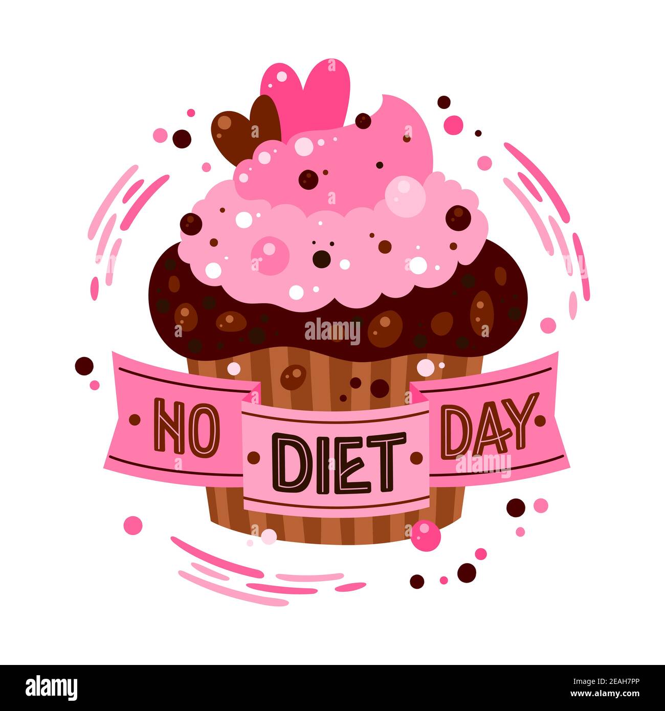 Cake design lettering text - No diet day. No diet day vector ...