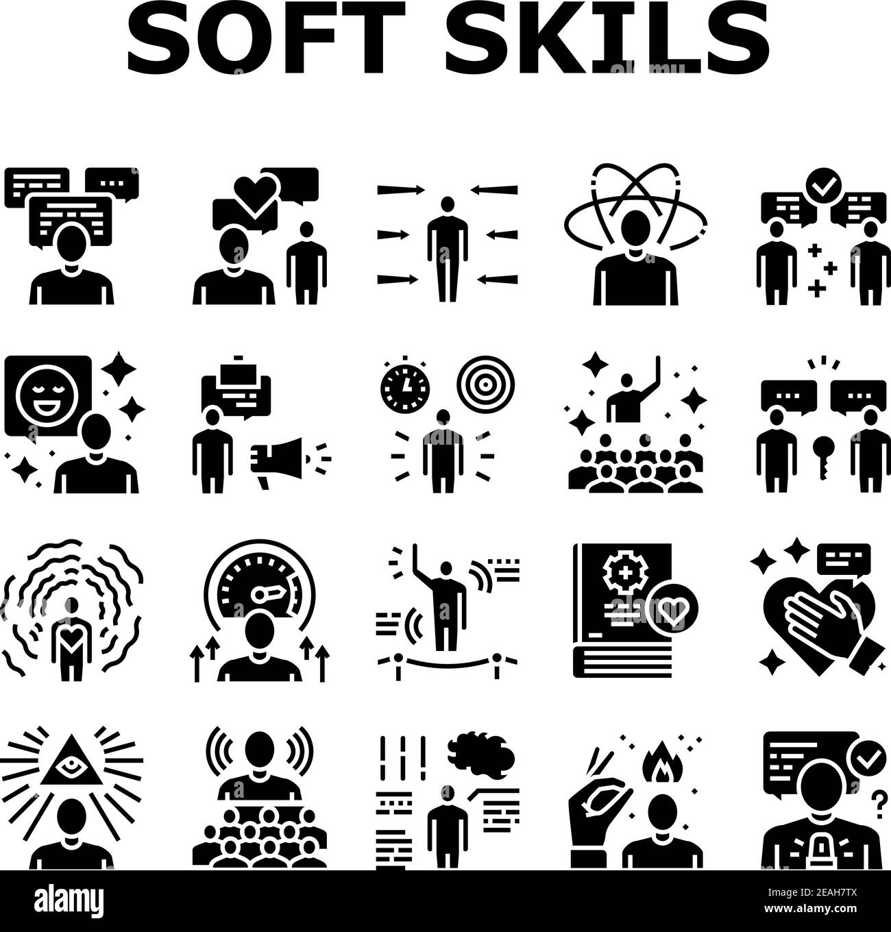 Soft Skills People Collection Icons Set Vector Stock Vector Image & Art ...