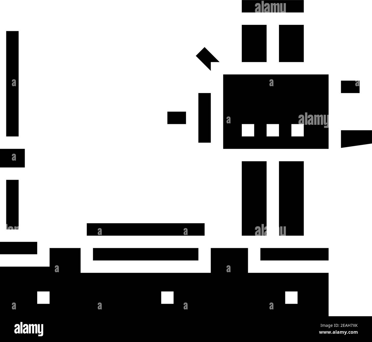 boring machine glyph icon vector illustration Stock Vector Image & Art ...