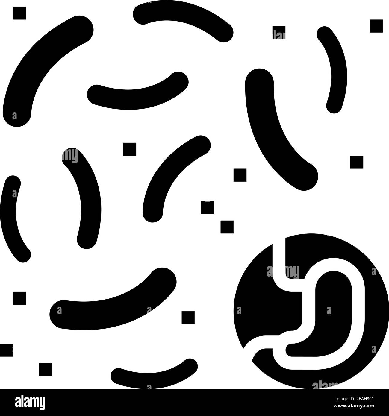 bacteria or fungus of digestion system glyph icon vector illustration ...