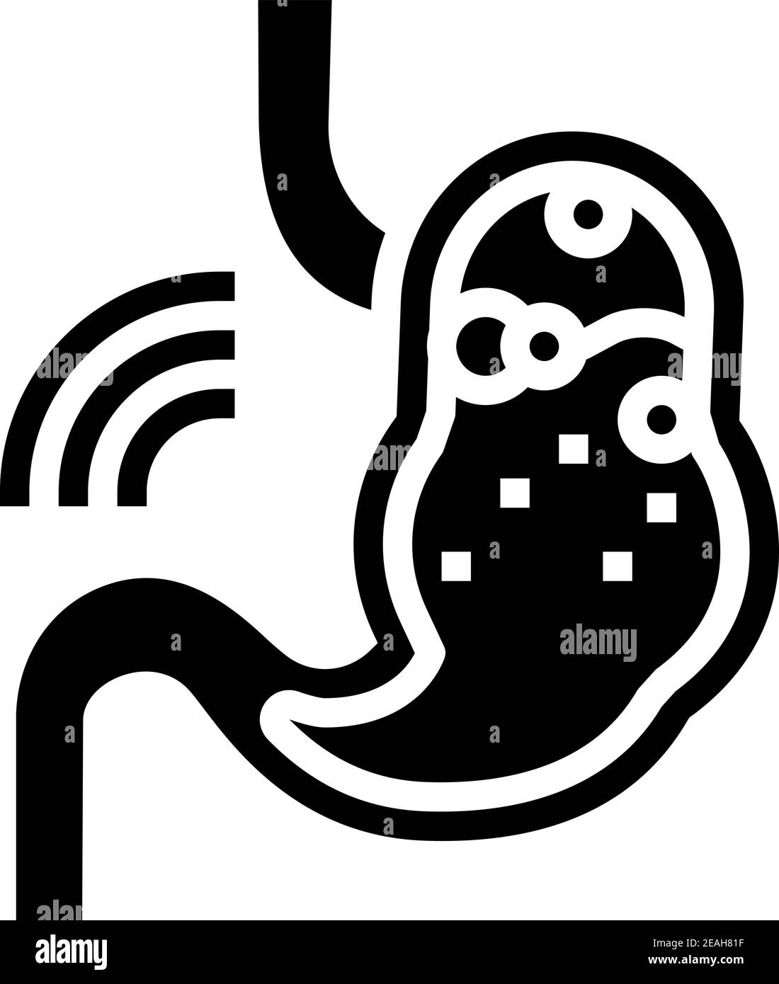 indigestion stomach glyph icon vector illustration Stock Vector Image ...