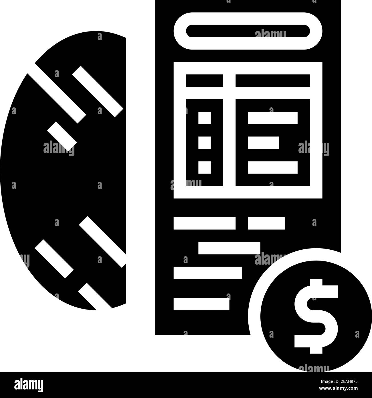 cost calculation, mirror price glyph icon vector illustration Stock ...