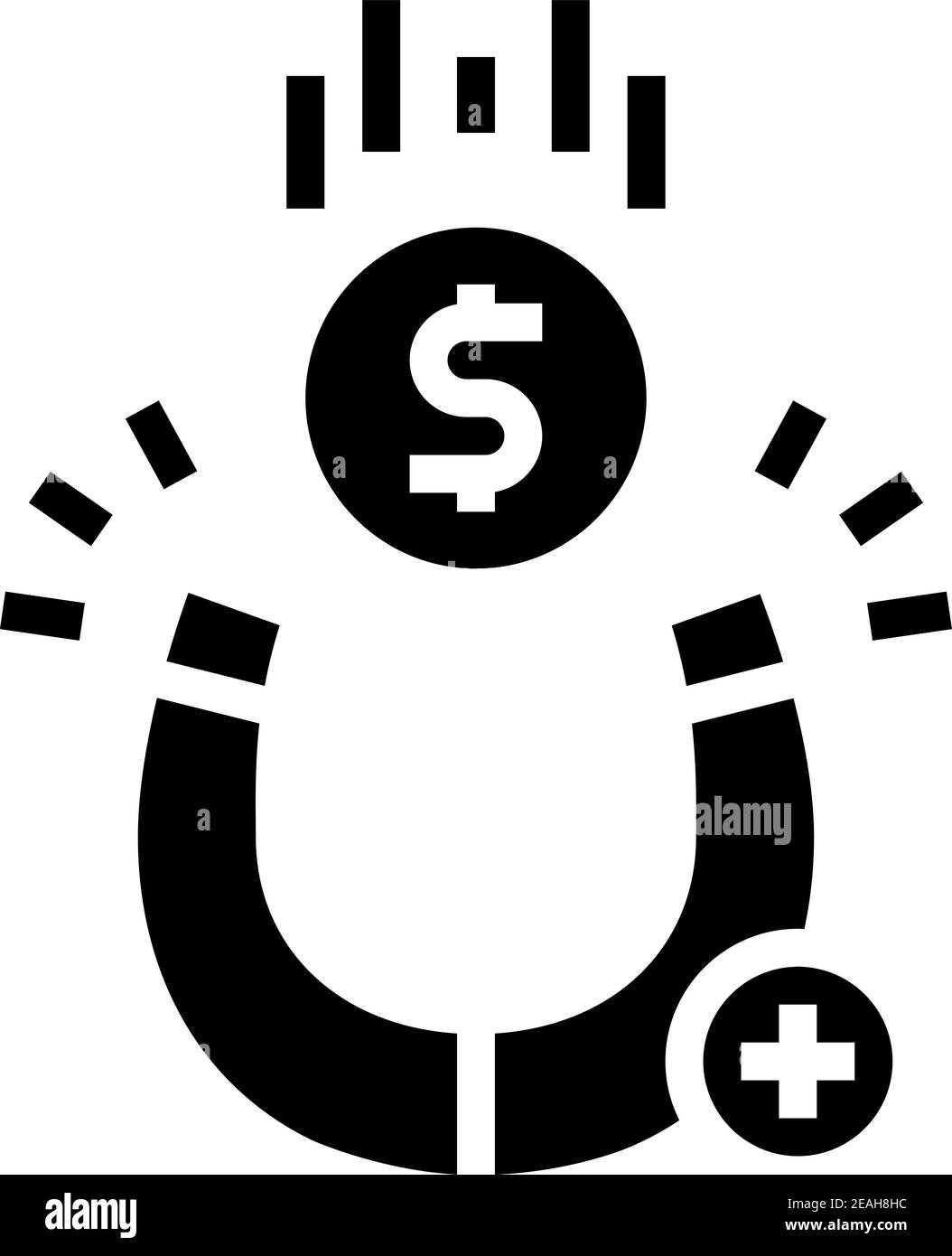 magnetic attracting money glyph icon vector illustration Stock Vector ...