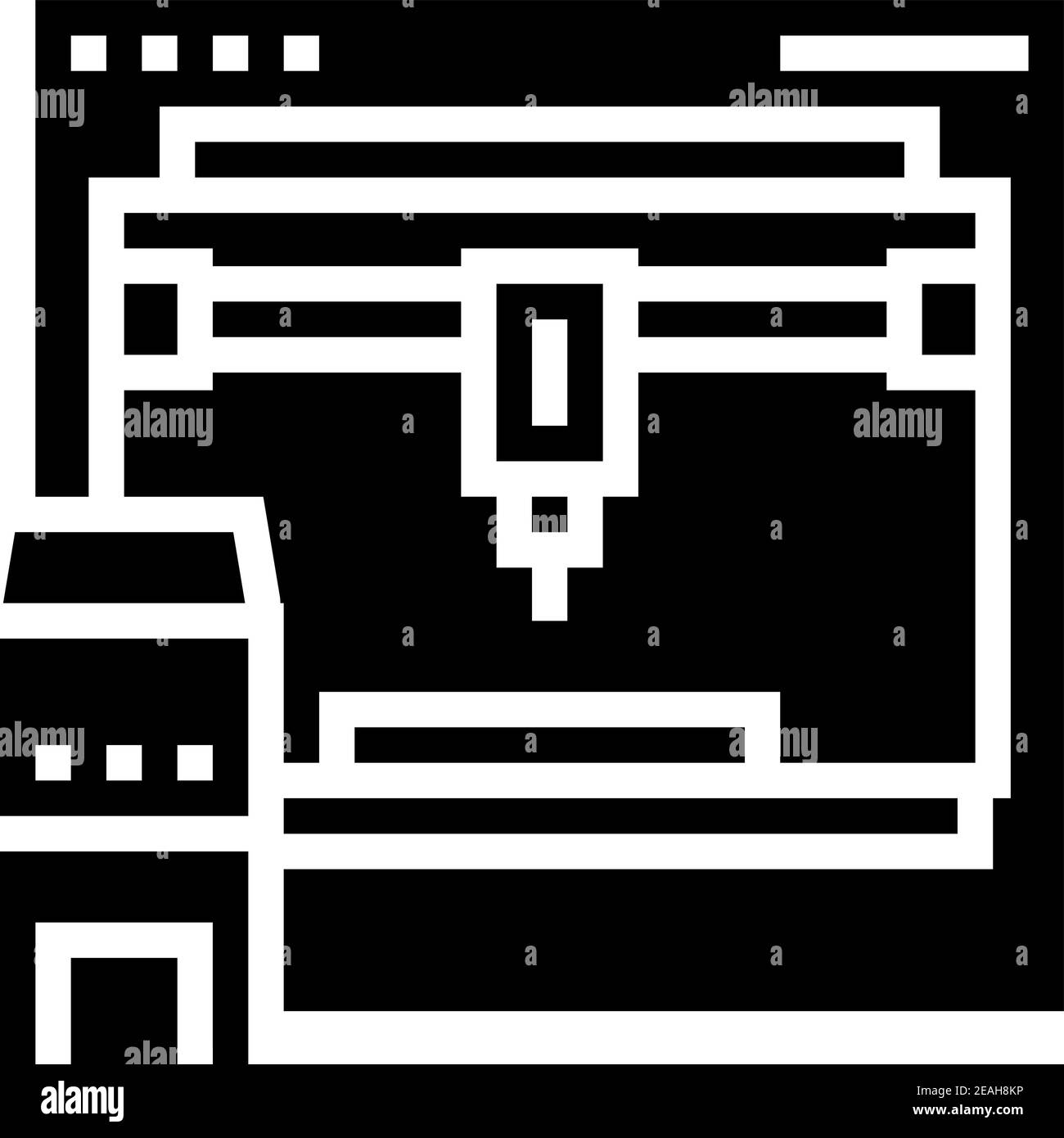 3d printer glyph icon vector illustration Stock Vector Image & Art - Alamy