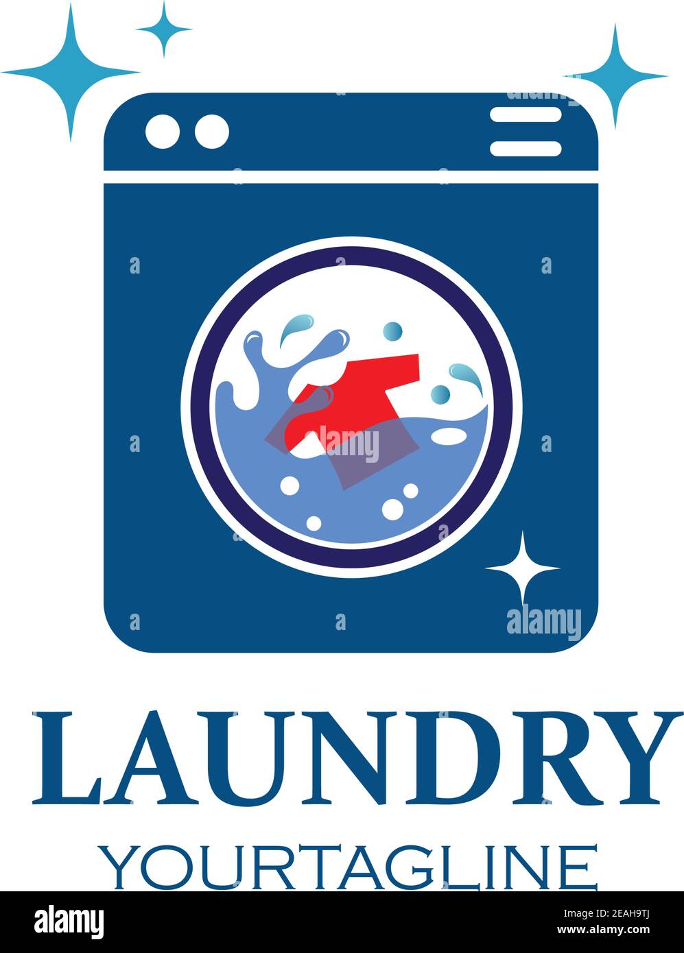 washing clothes logo icon vector of laundry service design template ...