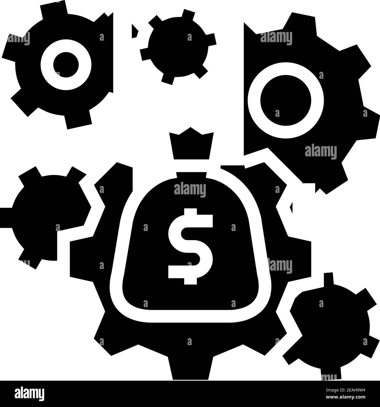 business process glyph icon vector illustration Stock Vector Image ...