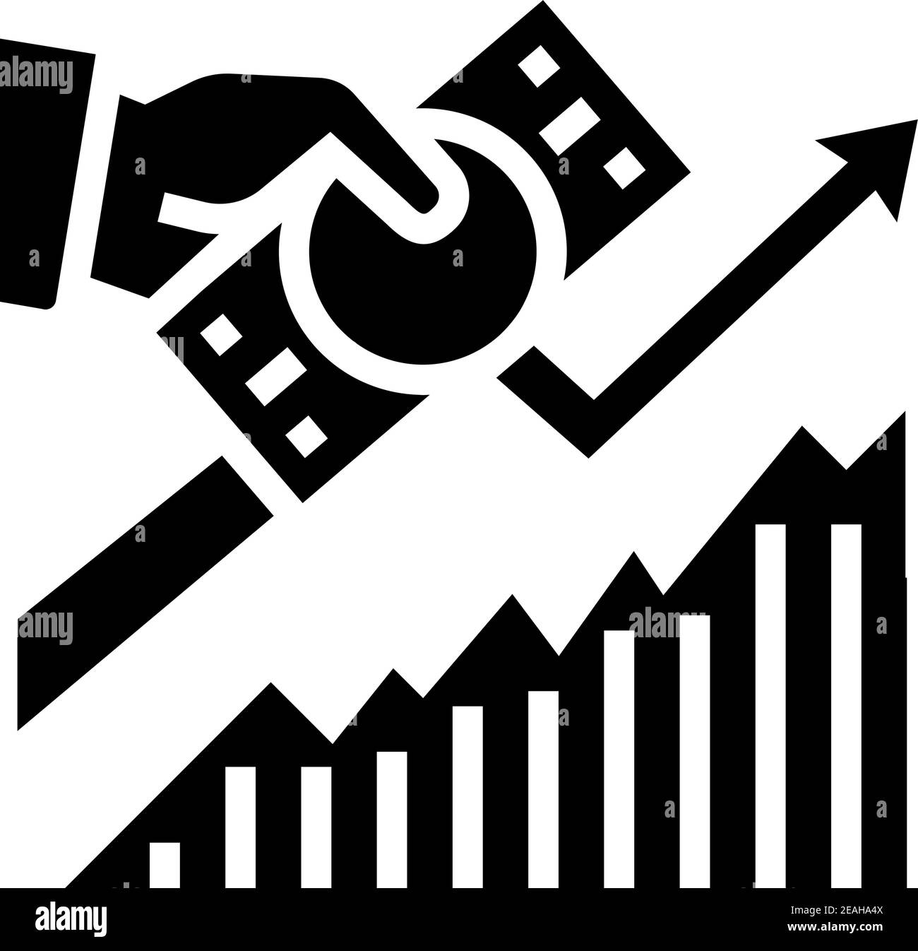 profit growth glyph icon vector illustration Stock Vector Image & Art ...