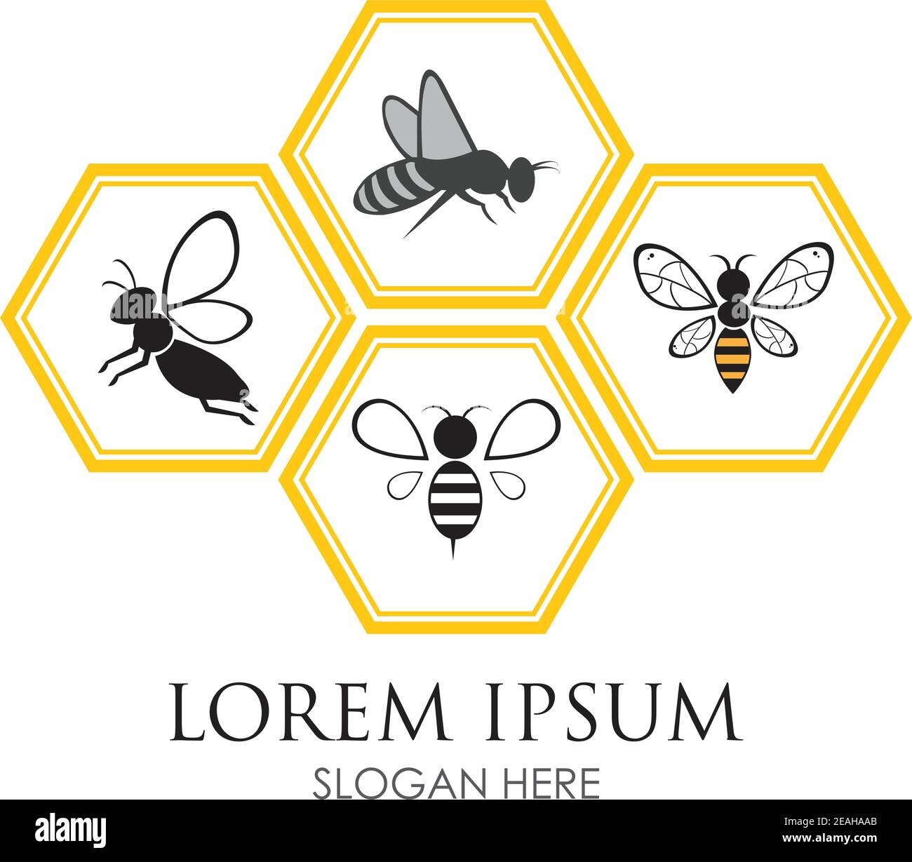Bee logo vector icon illustration Stock Vector Image & Art - Alamy
