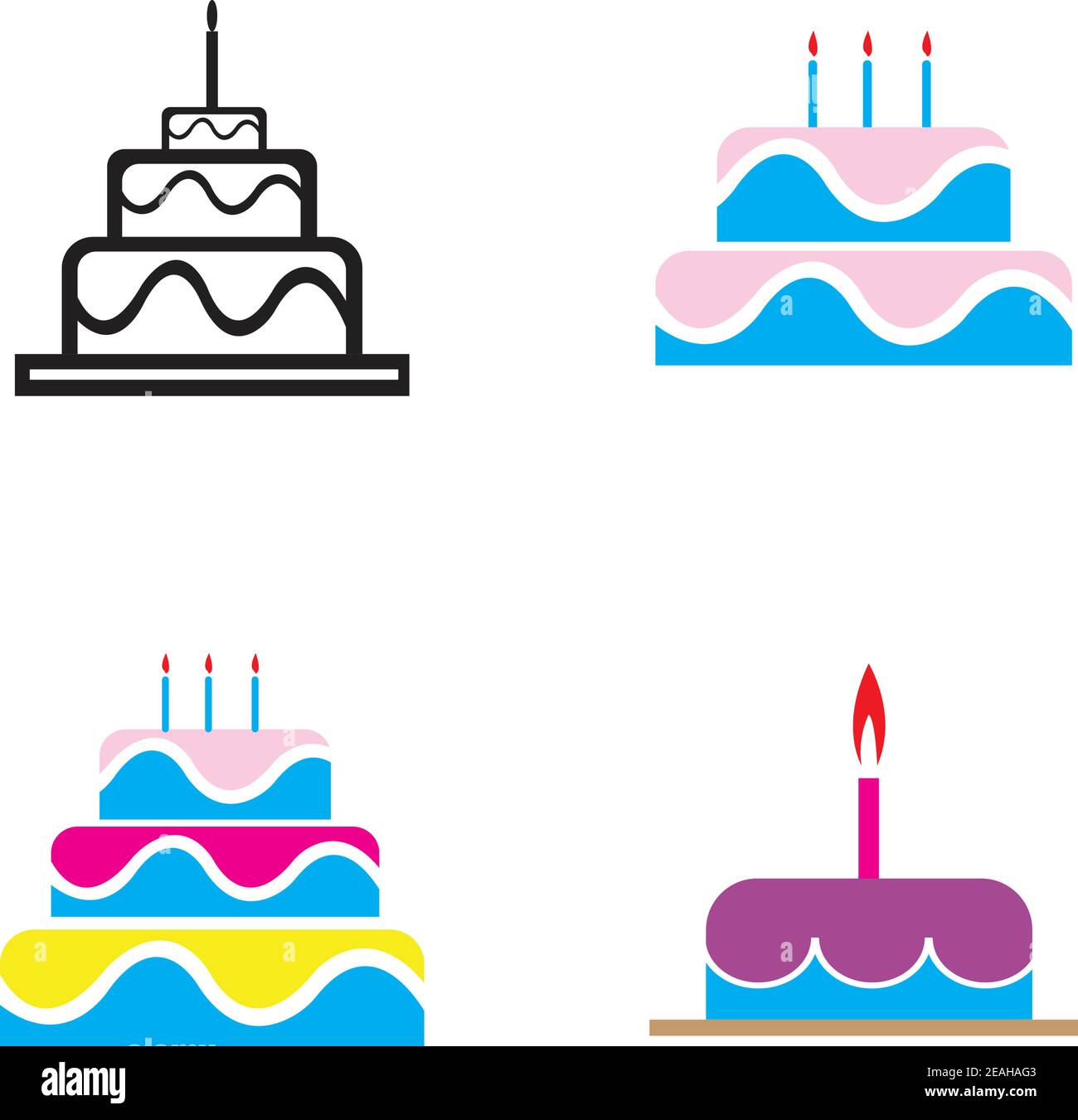 birthday cake icon vector design template Stock Vector Image & Art - Alamy