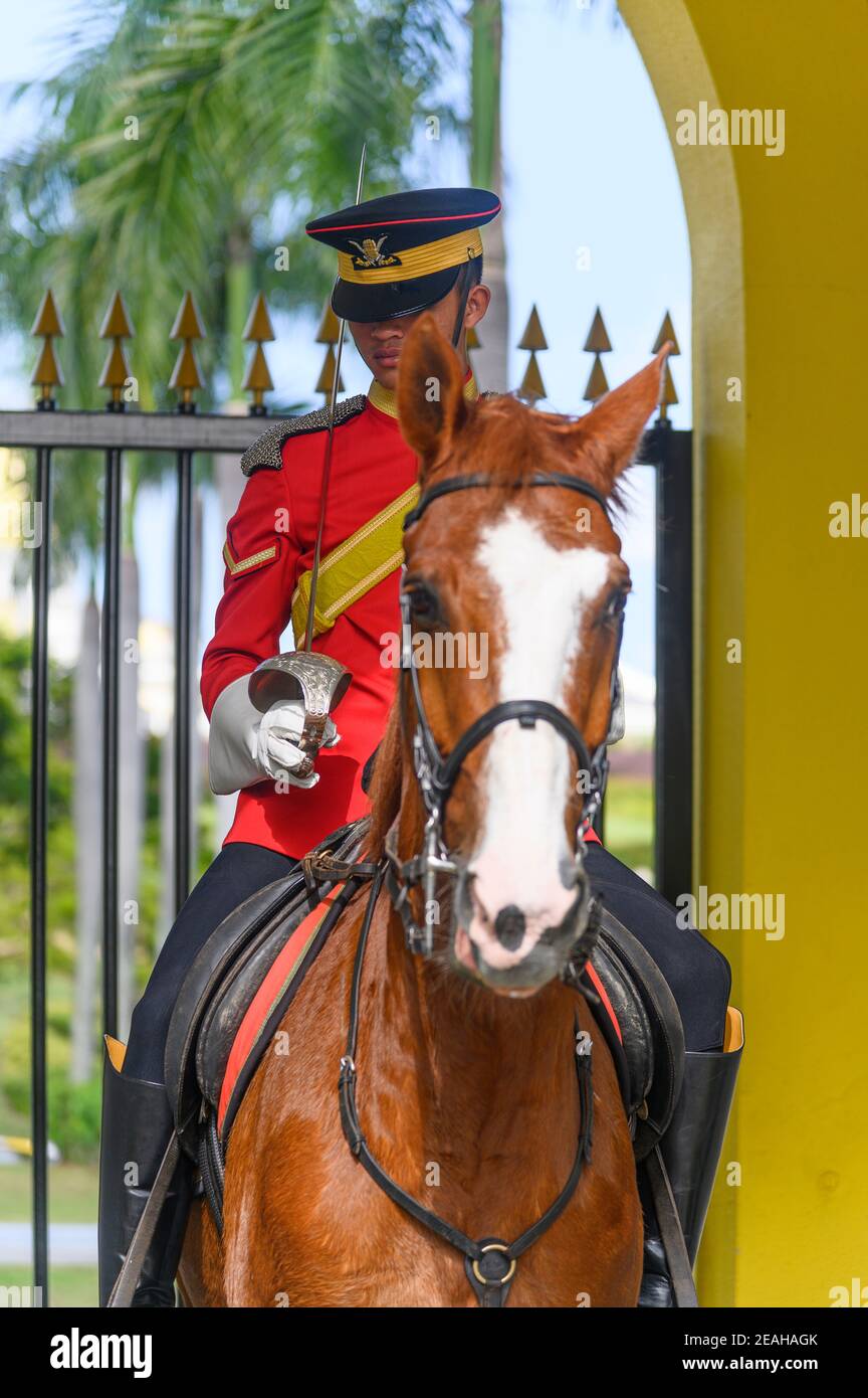 Mounted palace guards at the Old Istana Negara in Kuala Lumpur Stock ...