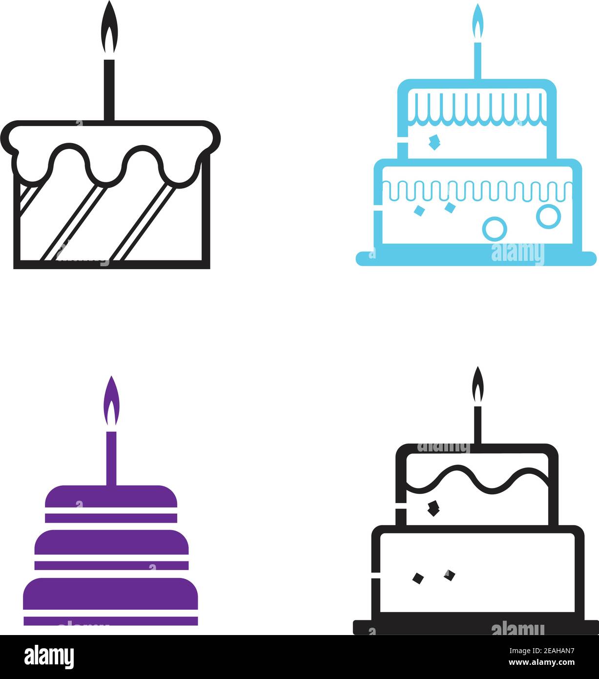 birthday cake icon vector design template Stock Vector Image & Art - Alamy