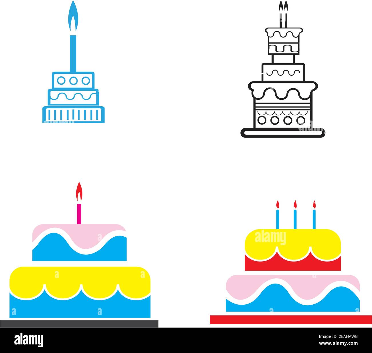birthday cake icon vector design template Stock Vector Image & Art - Alamy