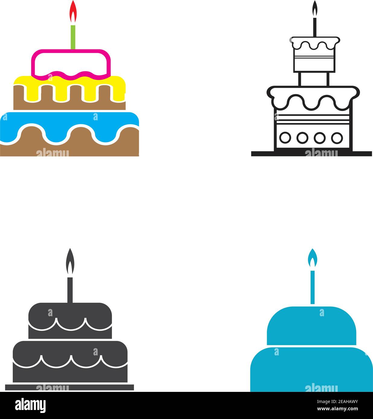 birthday cake icon vector design template Stock Vector Image & Art - Alamy