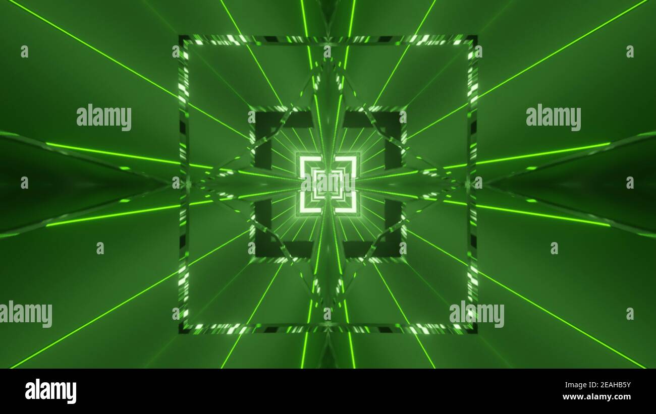 Illustration of futuristic green light rays background Stock Photo - Alamy