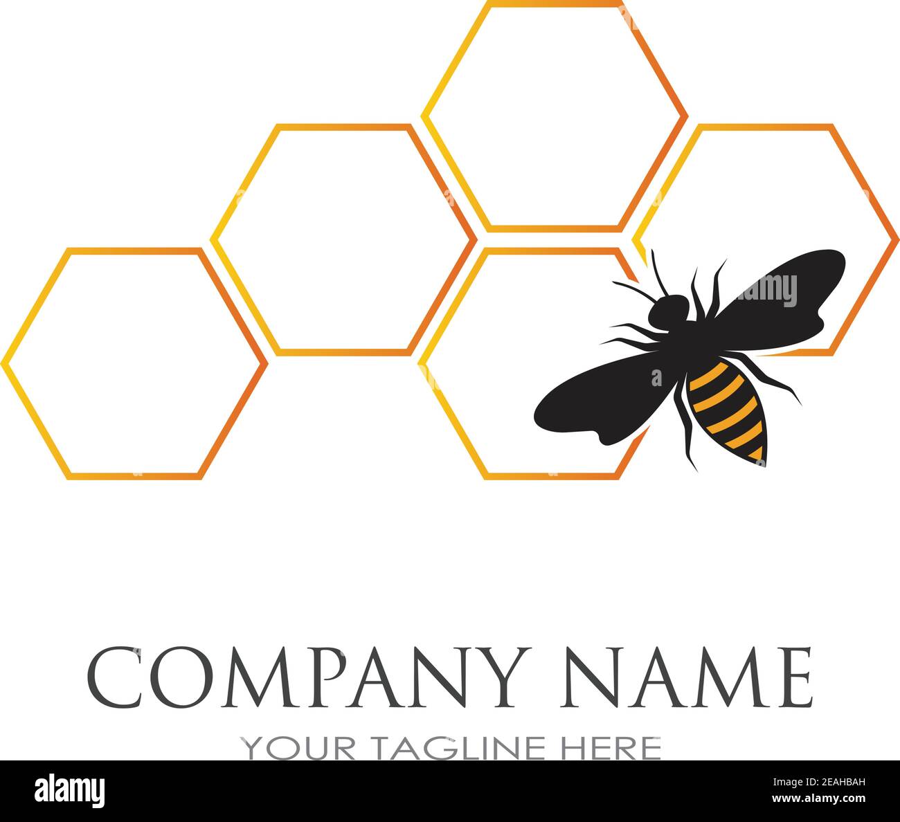 bee and honeycomb logo vector illustration design template Stock Vector ...