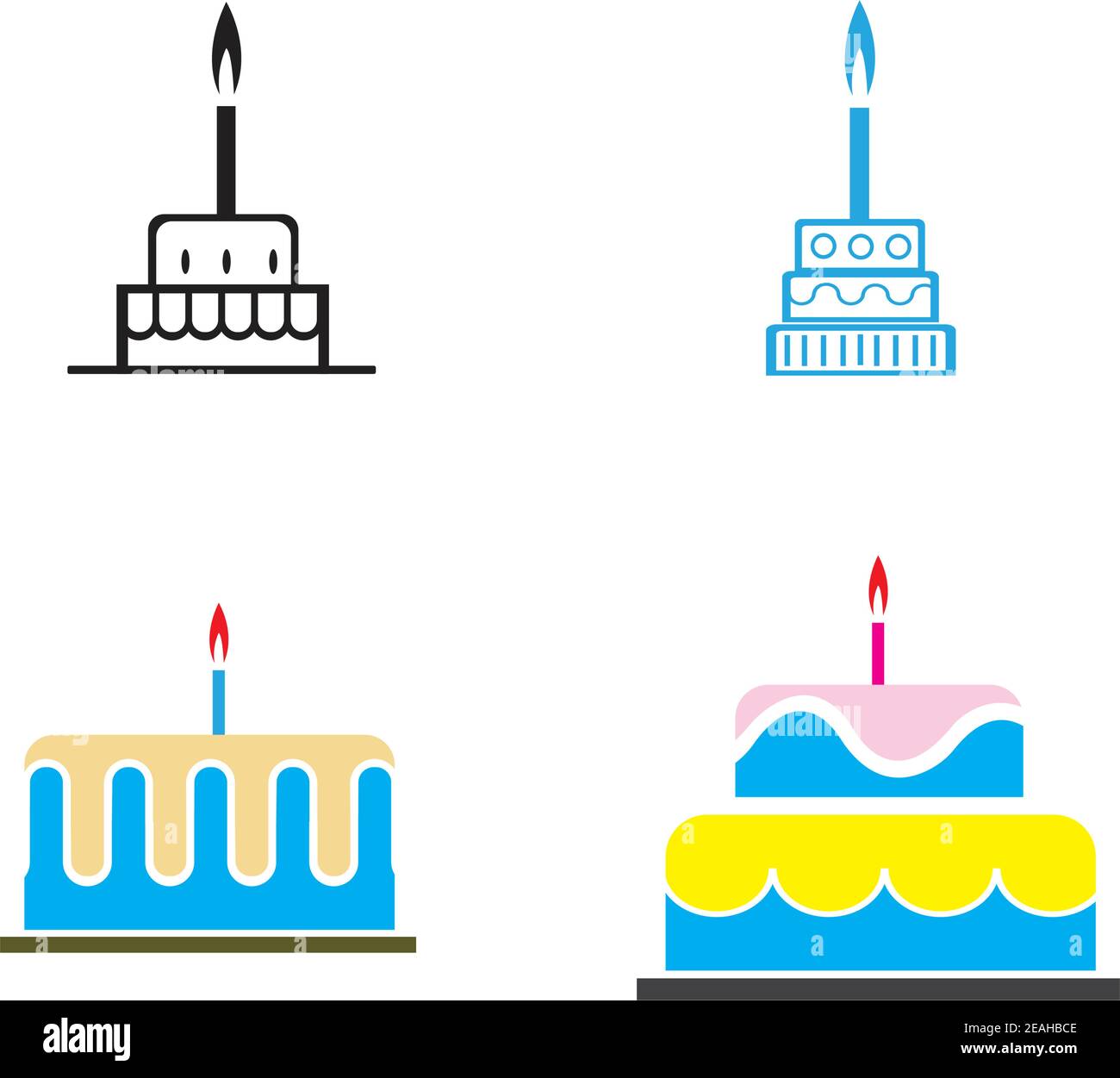 birthday cake icon vector design template Stock Vector Image & Art - Alamy