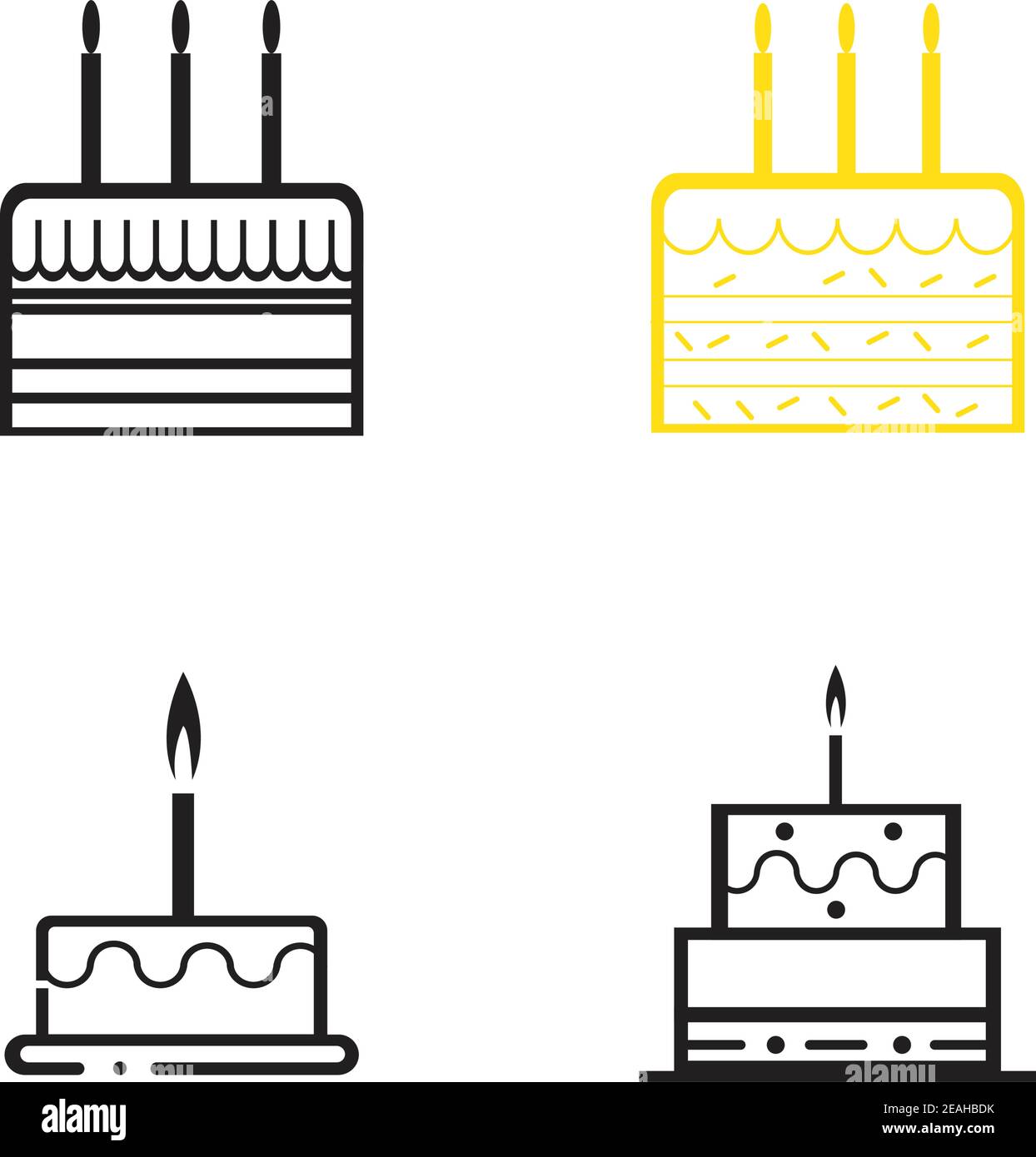 birthday cake icon vector design template Stock Vector Image & Art - Alamy